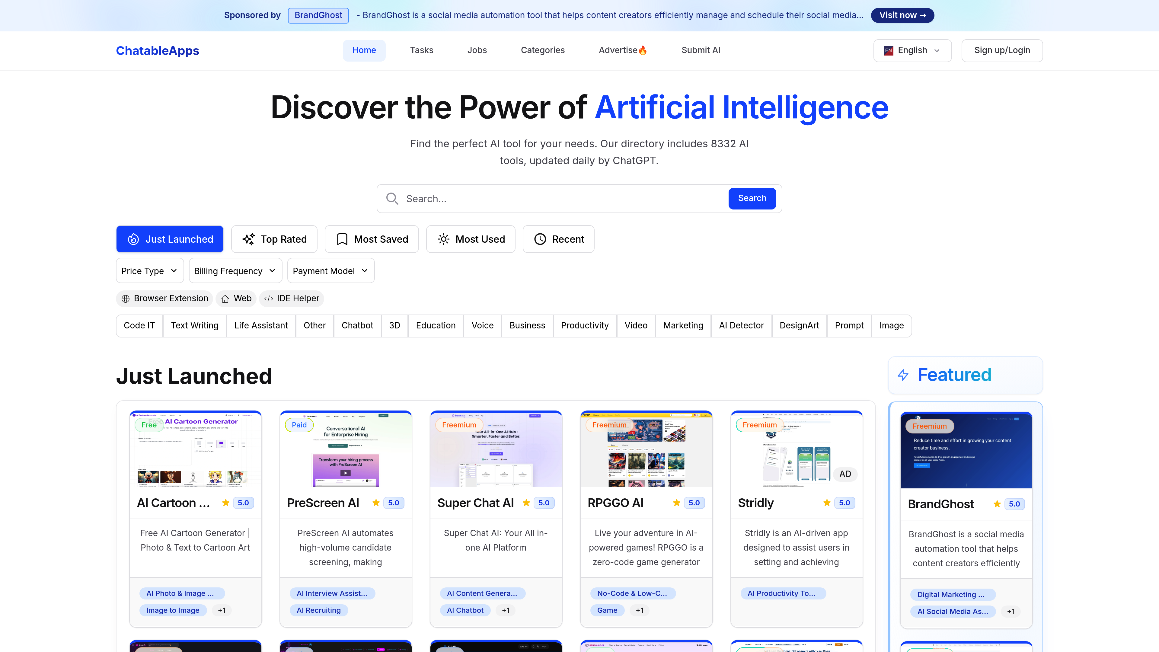 Best AI Tools Directory: 5000+ Solutions Compared | ChatableApps